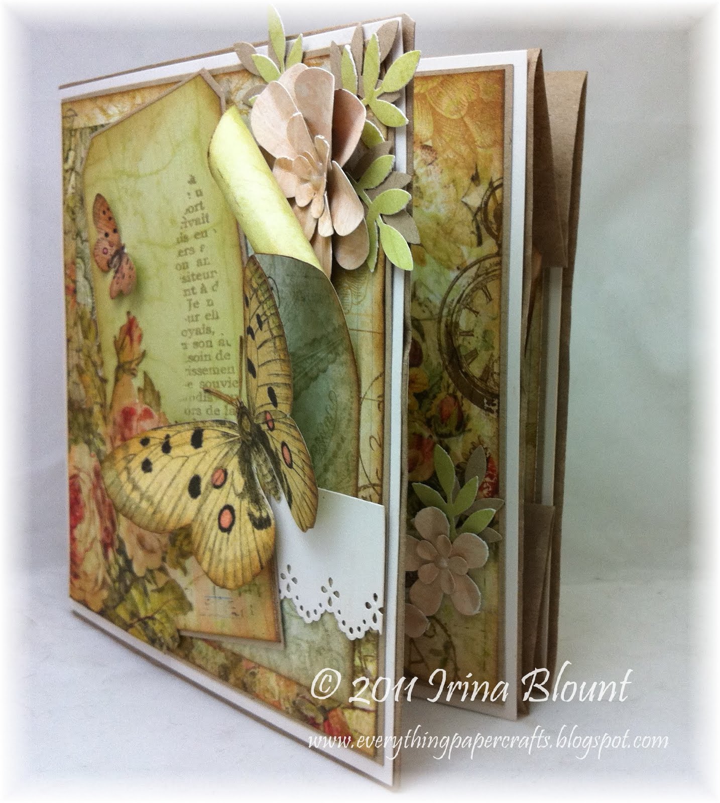 Everything Paper Crafts: Brown Paper Bag Card - Pink Paisley