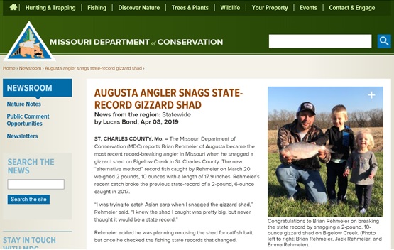 The Show Me Fly Guy: New State Record Shad