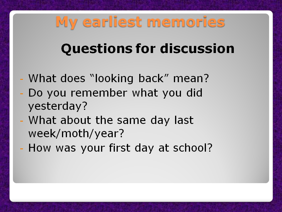 Grade 8: Unit 8 Looking back