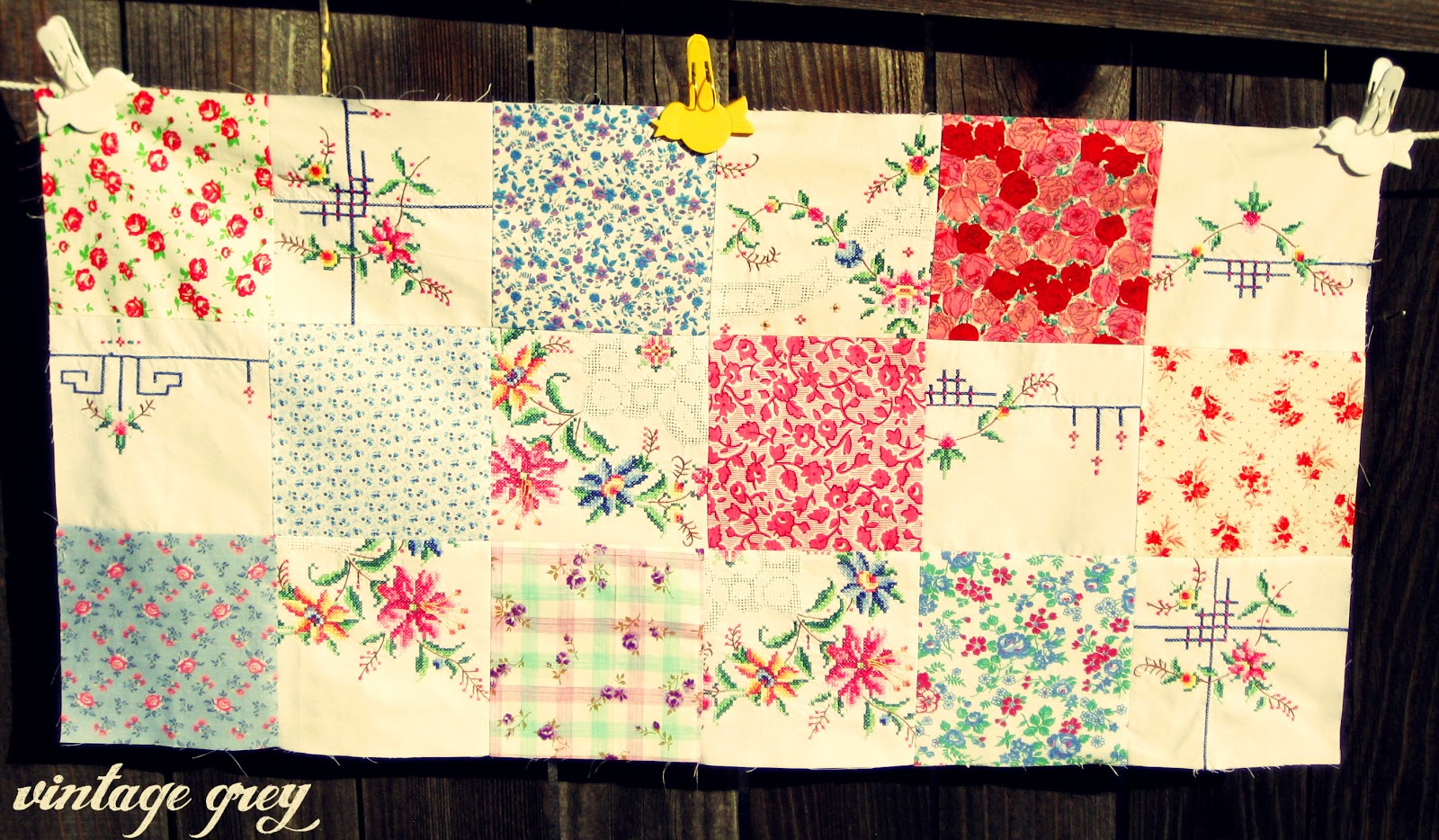 vintage grey: vintage patchwork