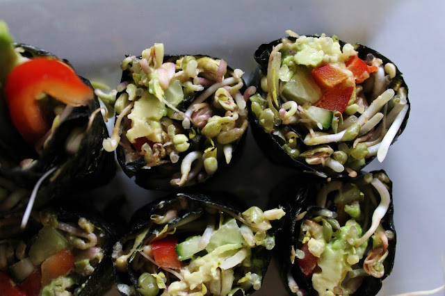 This Rawsome Vegan Life: sushi with sprouts & tahini miso ginger sauce
