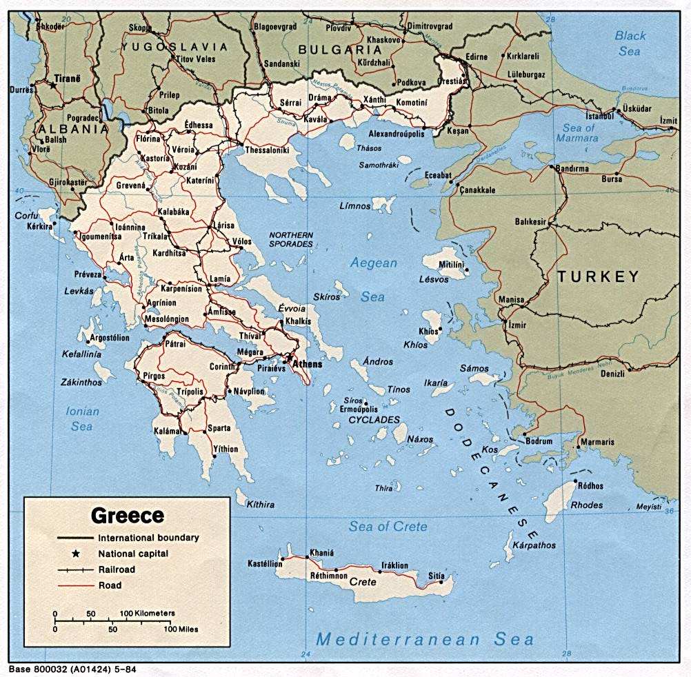 GREECE - GEOGRAPHICAL MAPS OF GREECE