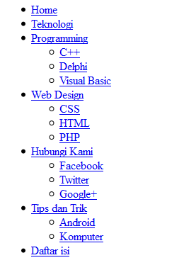 Cara Membuat Dropdown Menu Sederhana Dengan HTML dan CSS - Struktur Web