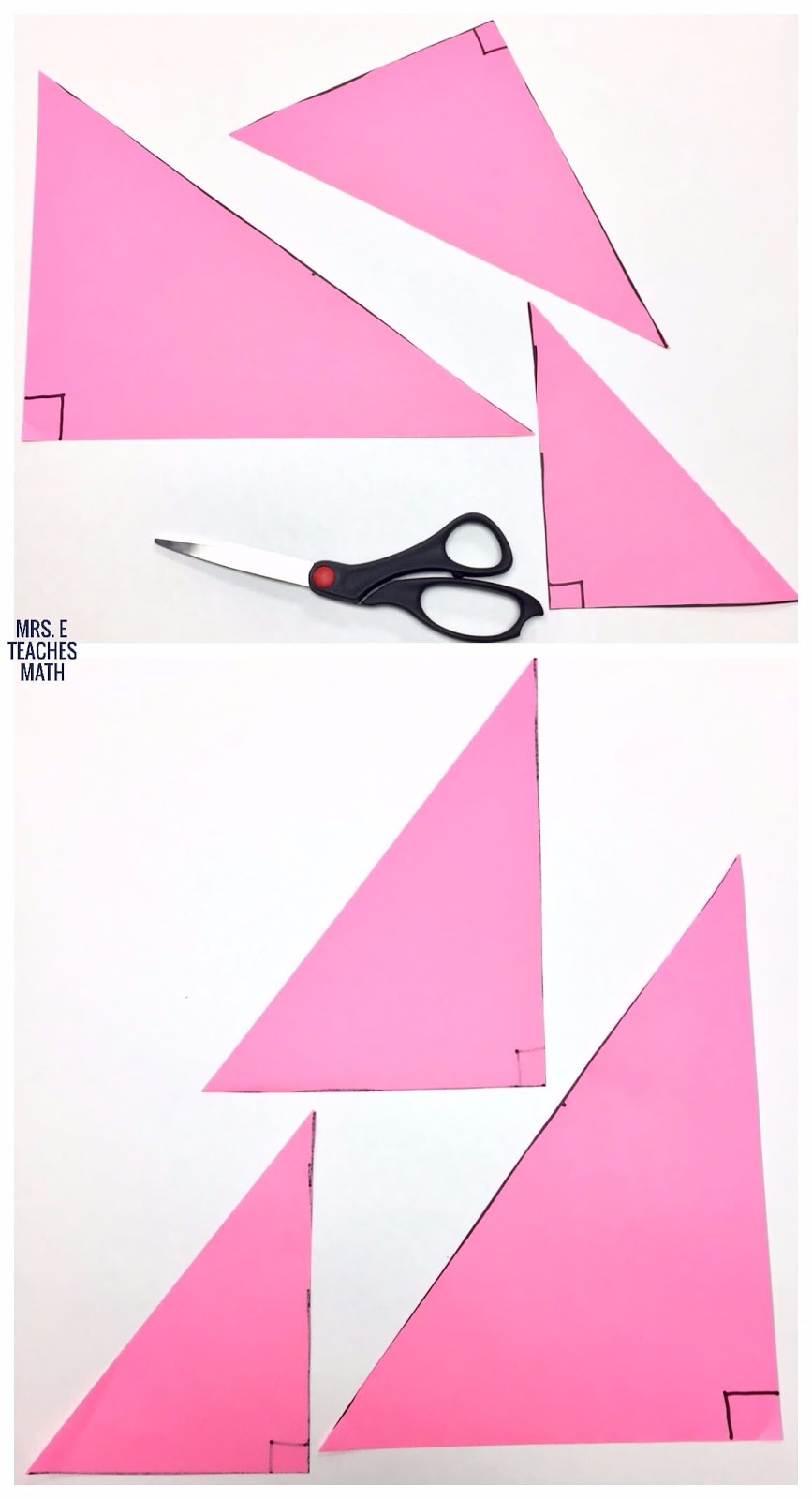 Modeling Similar Right Triangles: A Paper Cutting Activity | Mrs. E ...