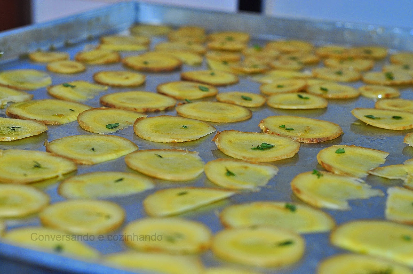 Conversando e cozinhando: Chips de mandioquinha / batata baroa