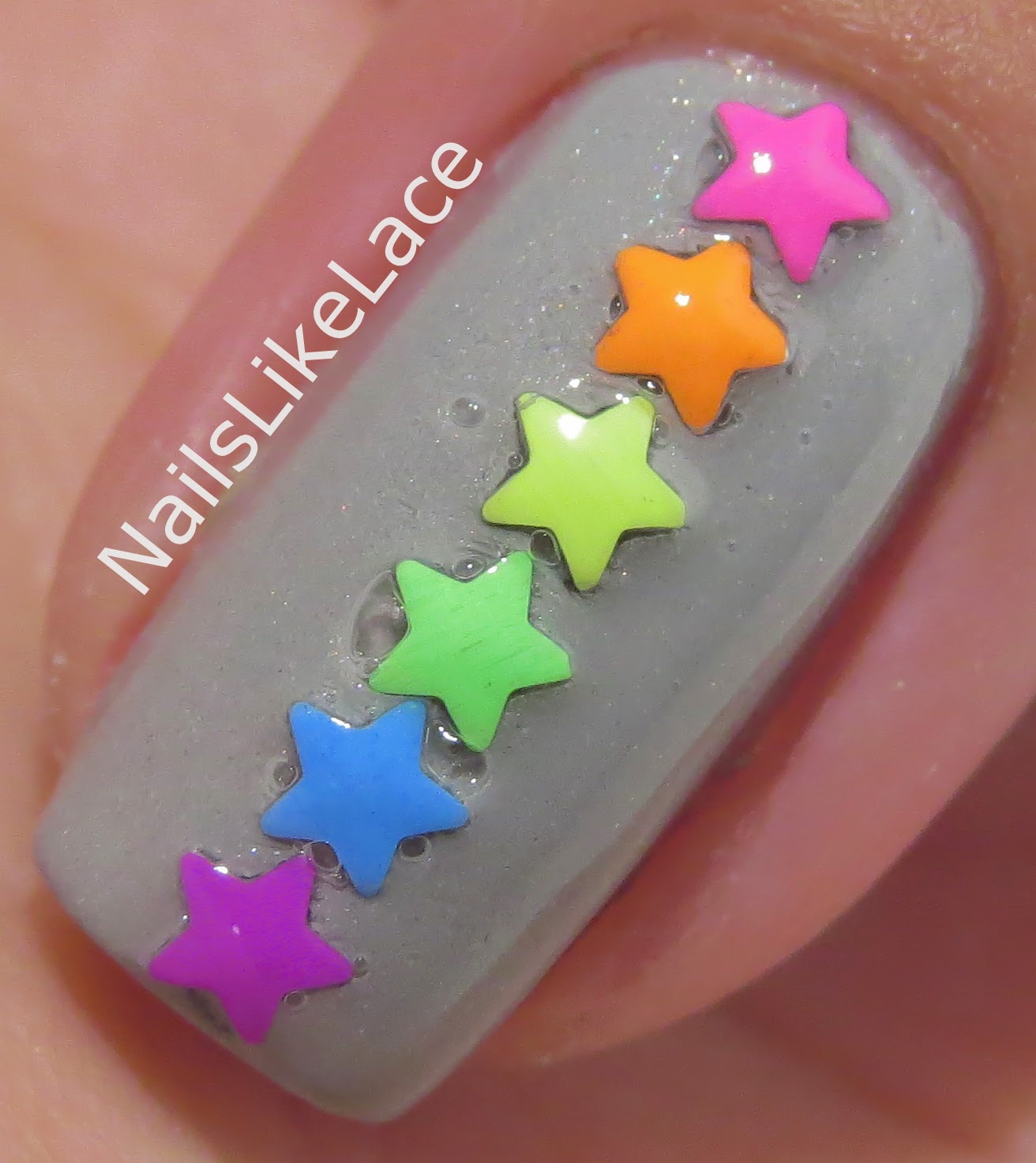 NailsLikeLace: Nail Honey Multi-Faceted + Neon Rainbow Studs