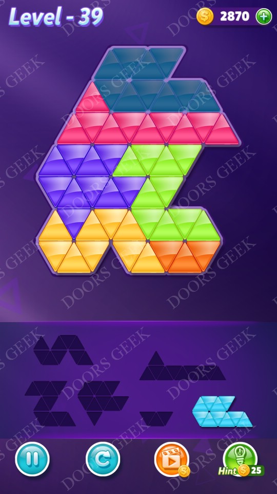 Block! Triangle Puzzle Intermediate Level 39 Solution ~ Doors Geek