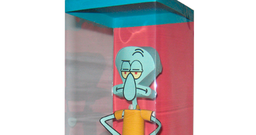 Papercraft Squidward with Box - Heleeh Papercraft