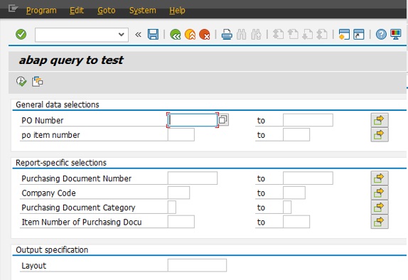 SAP ABAP technical information: SAP Query creation