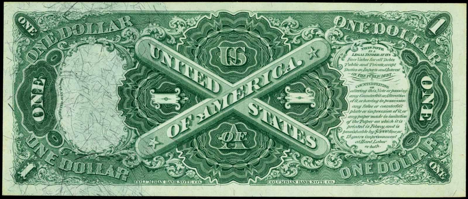 1875 One Dollar Legal Tender Note "Sawhorse Reverse"|World Banknotes ...