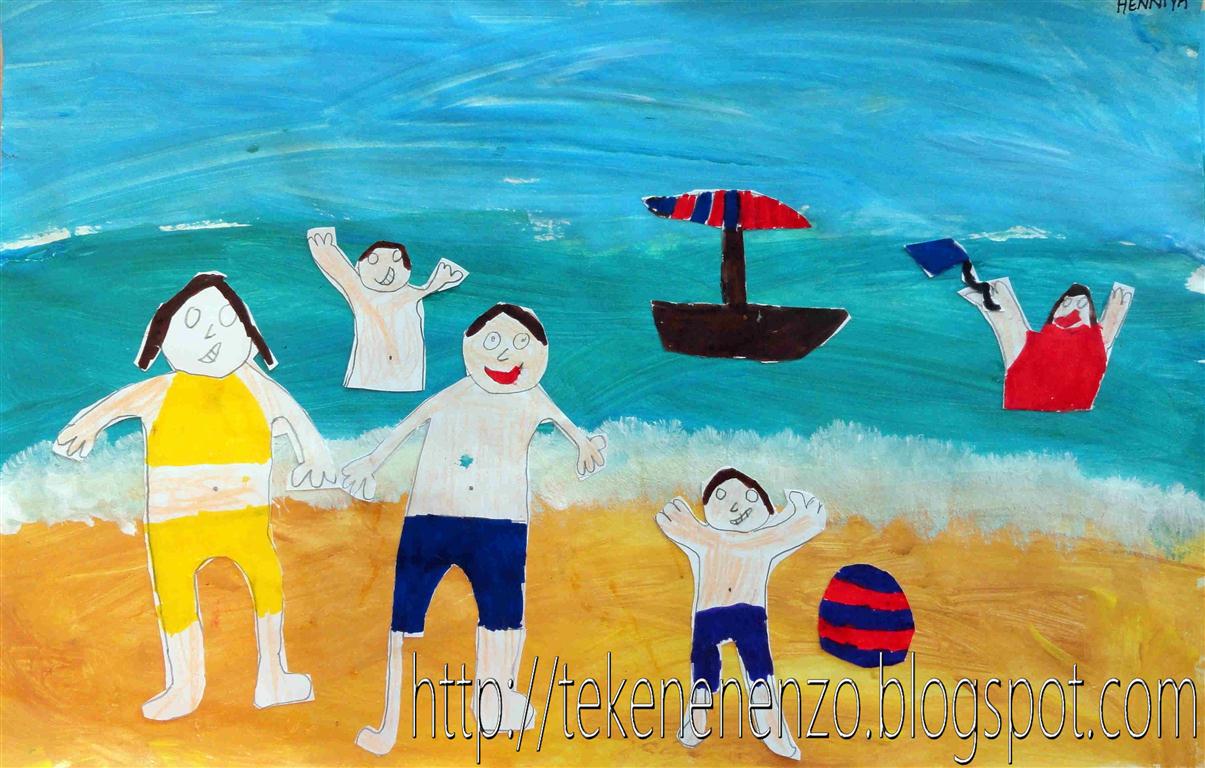 Tekenen en zo: Aan het strand - collage