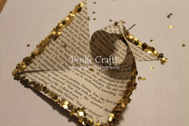 Upcycled Book Page Glitter Pinwheels!