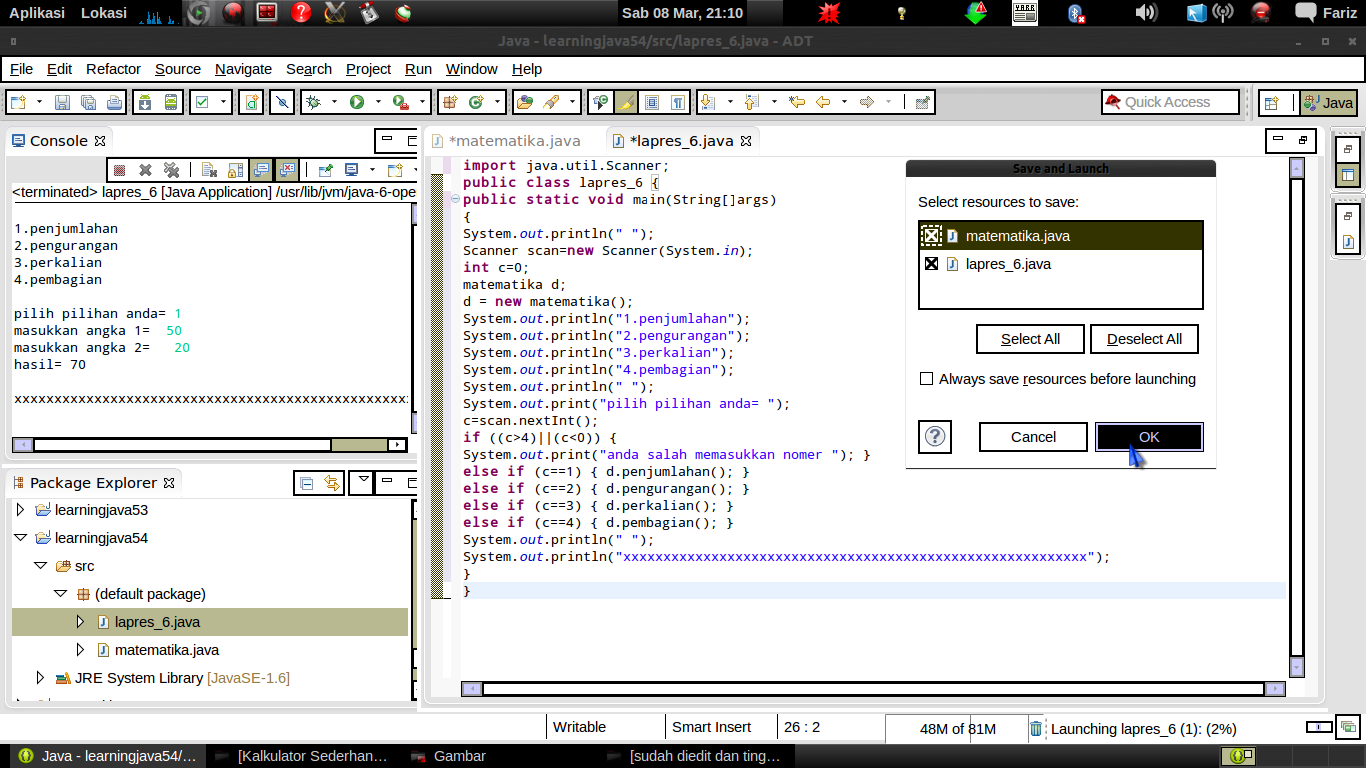 Indahnya berbagi ^_^: Contoh Program Java Kalkulator Sederhana