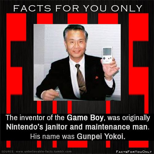 Facts For You Only: The inventor of the Game Boy, was originally ...