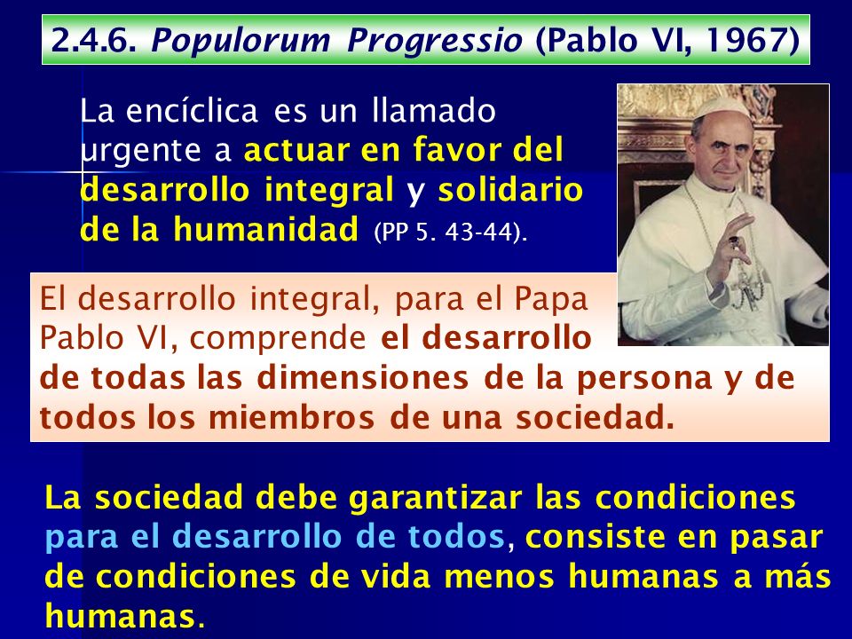 Justicia y Paz Tenerife: Populorum Progressio, Pablo VI