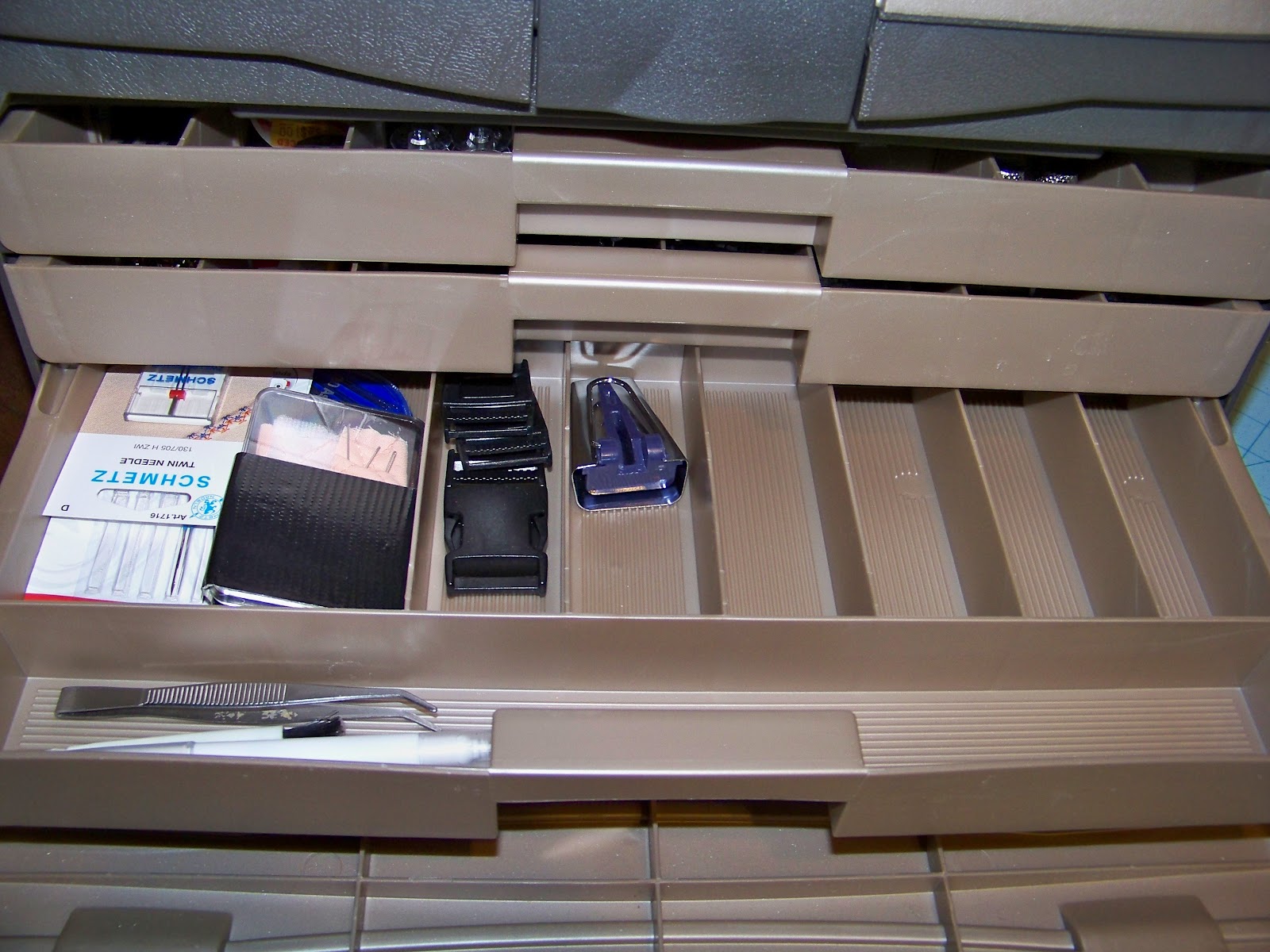 Salty Peanut Stitchery: Sewing Area Tackle Box Storage Solution