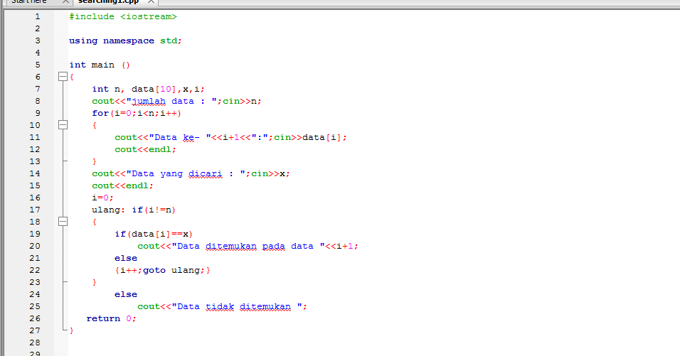 SEARCHING SEQUENTIAL DALAM PEMROGRAMAN C++ ~ angel's note