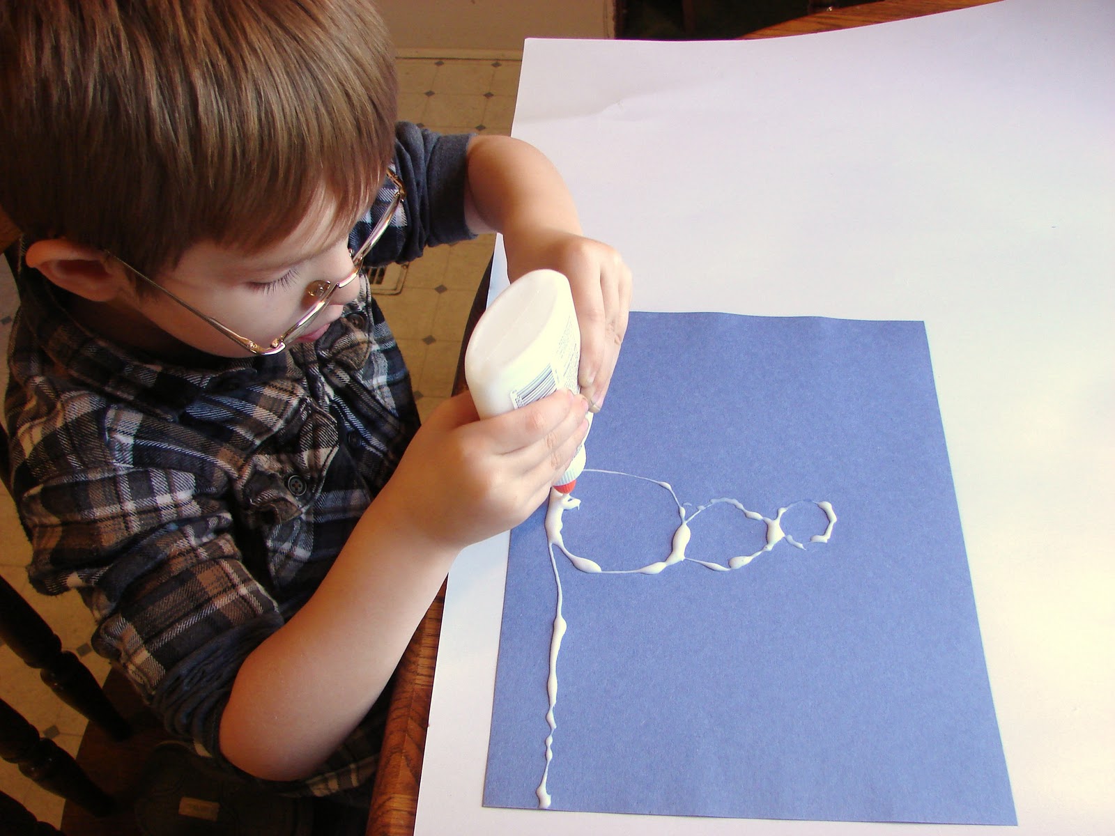 Childhood Beckons: Snowman Art Using Salt