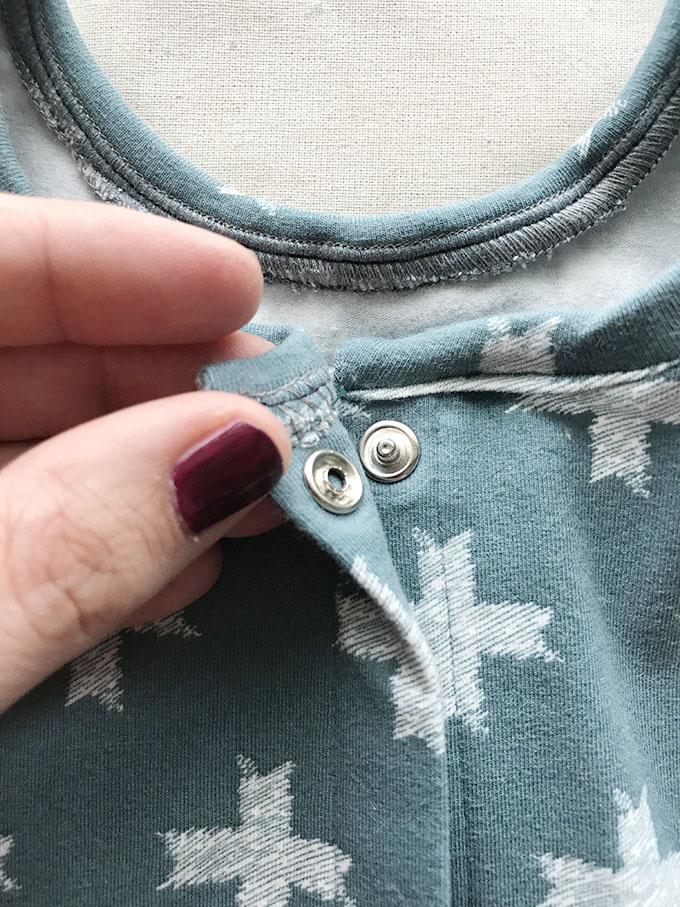 Ammon Lane: How to add a snap front to a baby pattern