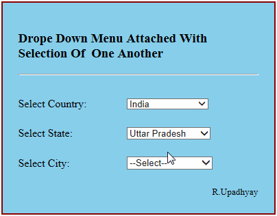 Drop Down List Attached With Selection Of Another Drop Down Like ...