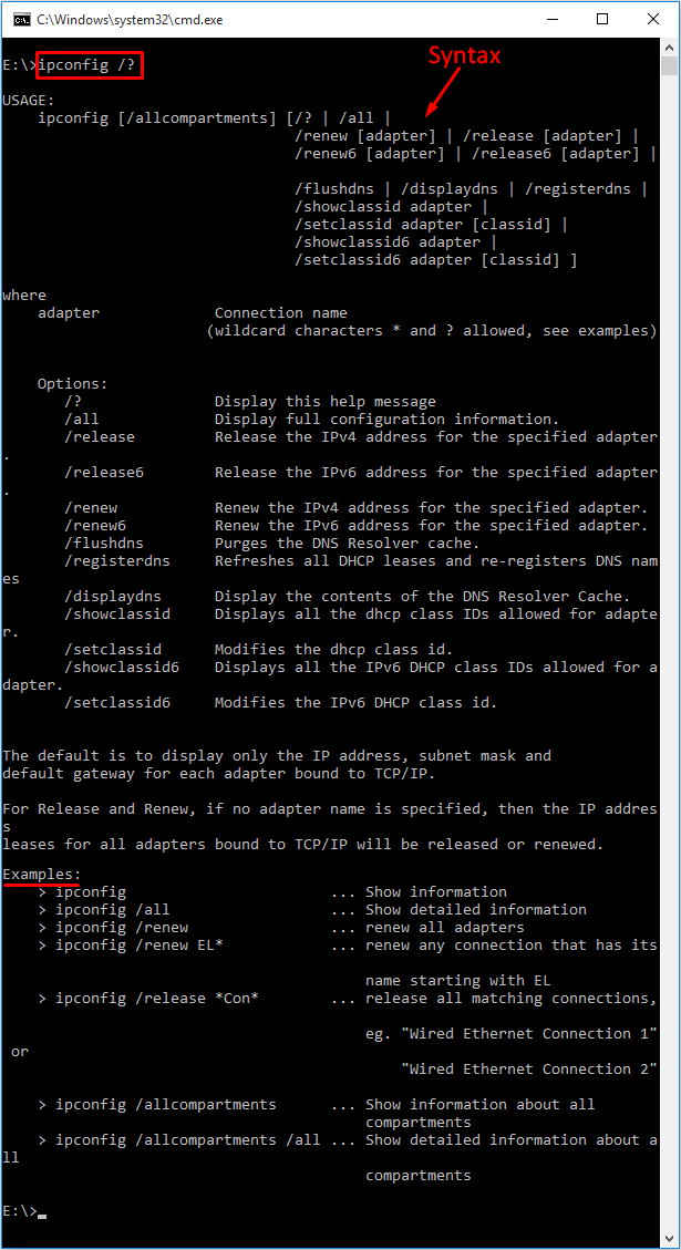Ipconfig ~ Srisailam Blog