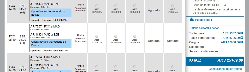 Vuelos directos a Roma por AR$ 25.109 desde Buenos Aires!!!