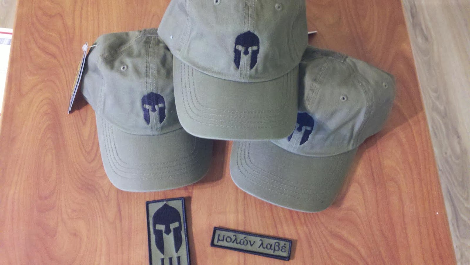 III Percent: Spartan Embroidered Tactical Caps with Molon Labe tab
