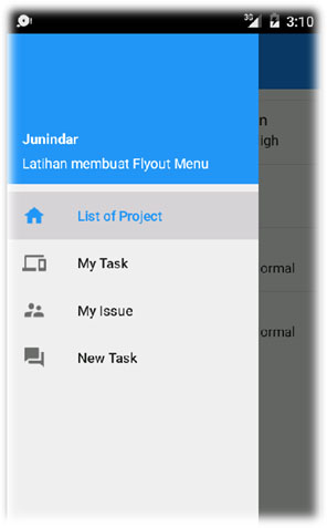 .Net Tutorial & Solution: Membuat Flyout Menu pada Android App ...