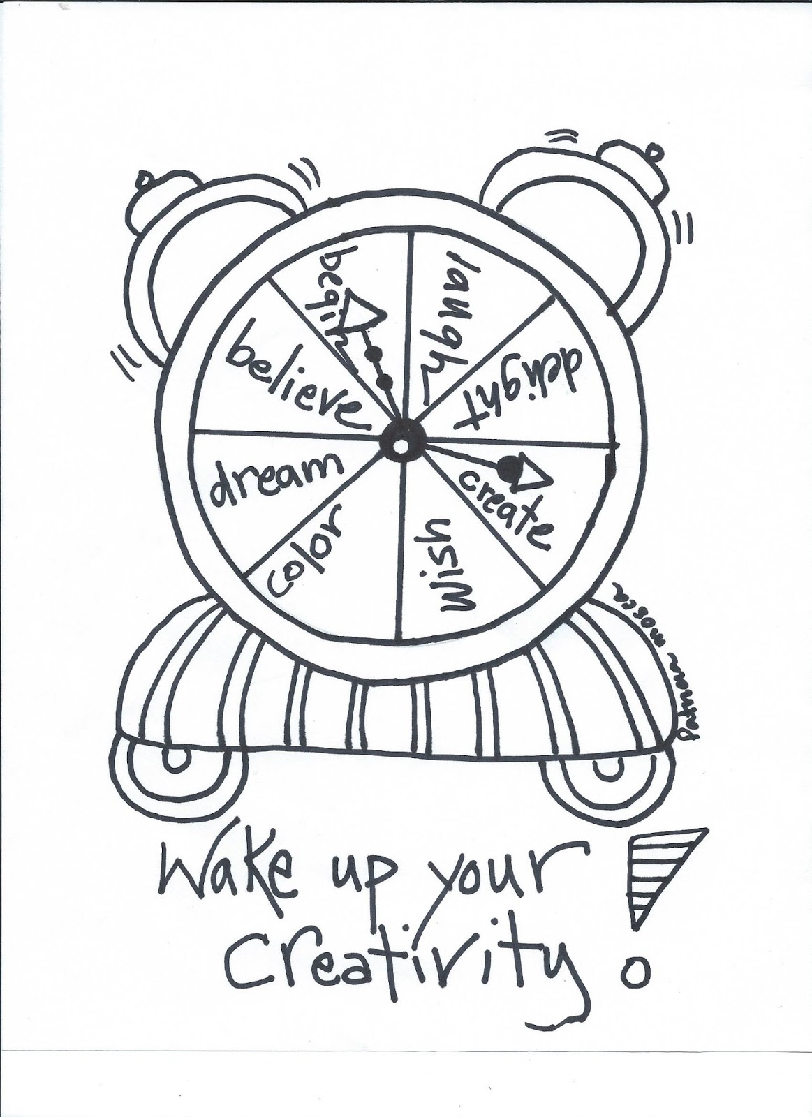 The Creative Playground: wake up...coloring book page