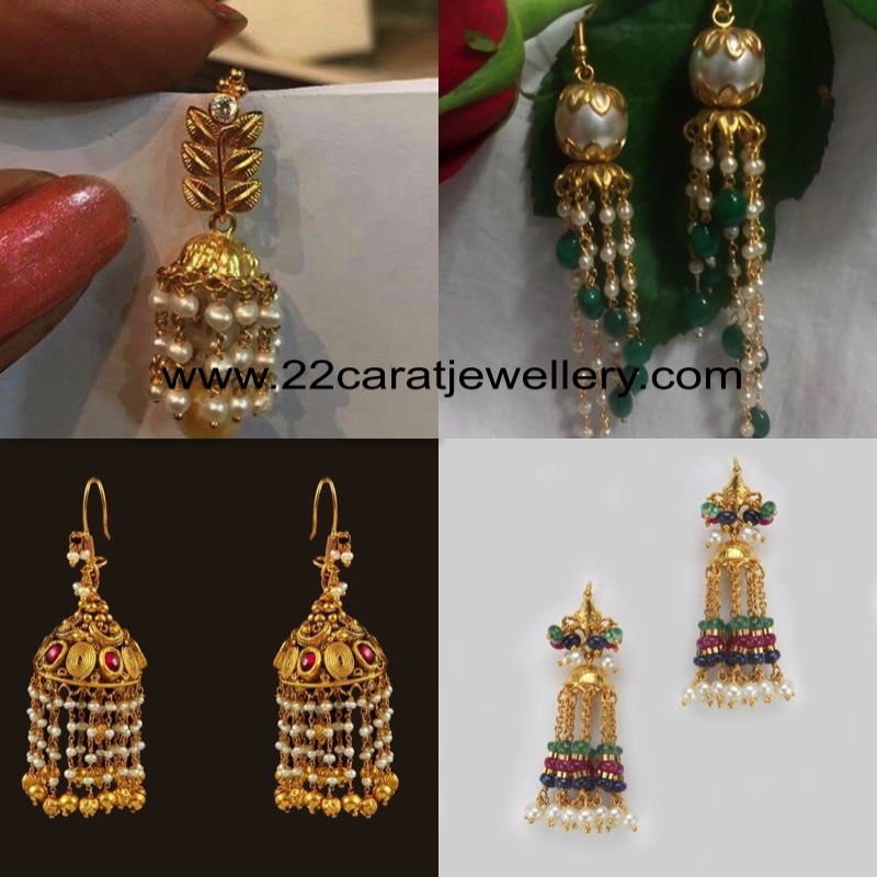Simple Gold Hoops with Pearls - Jewellery Designs