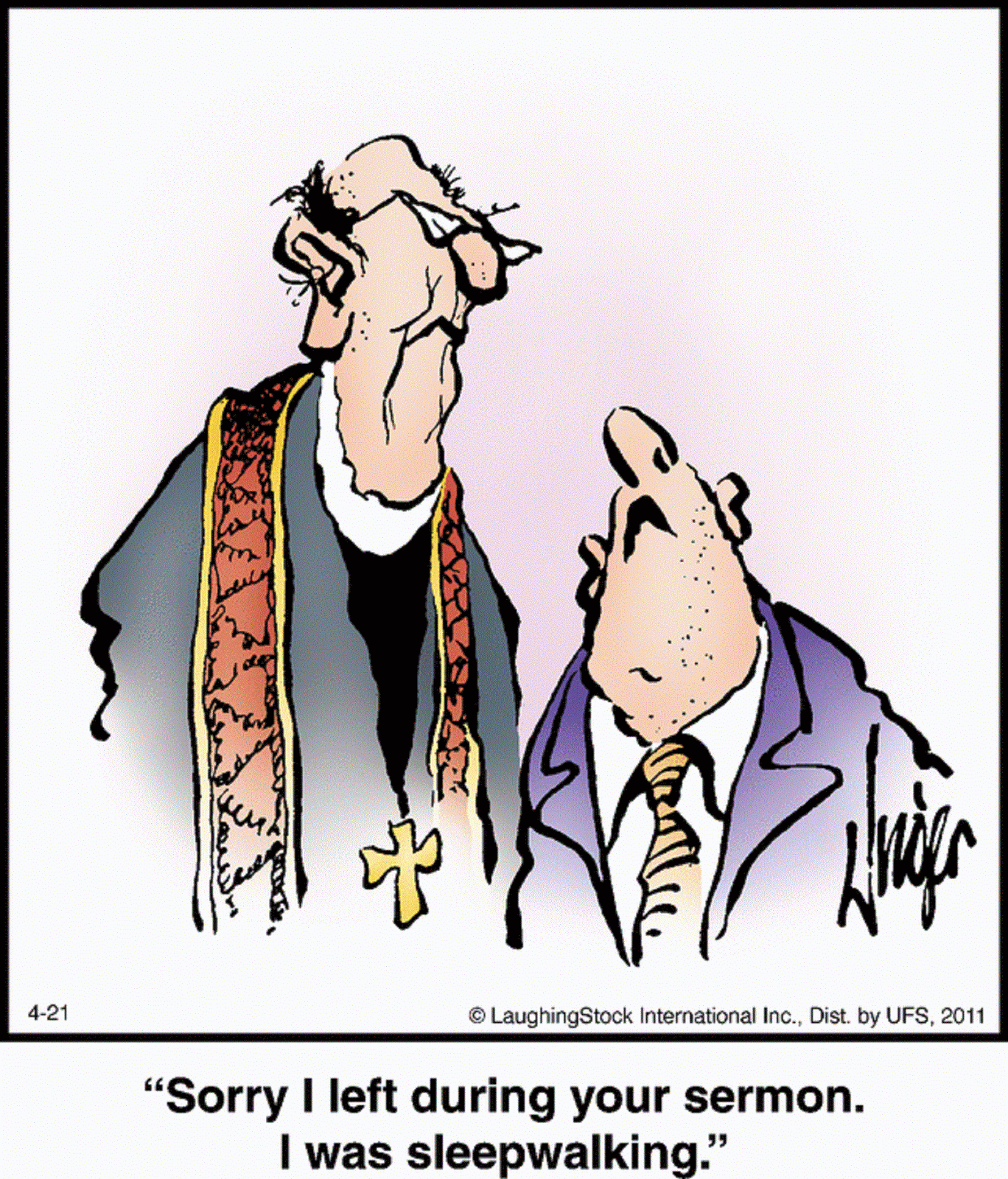 Episcopal Church Memes: "Sleepwalking During The Sermon" (Cartoon by ...