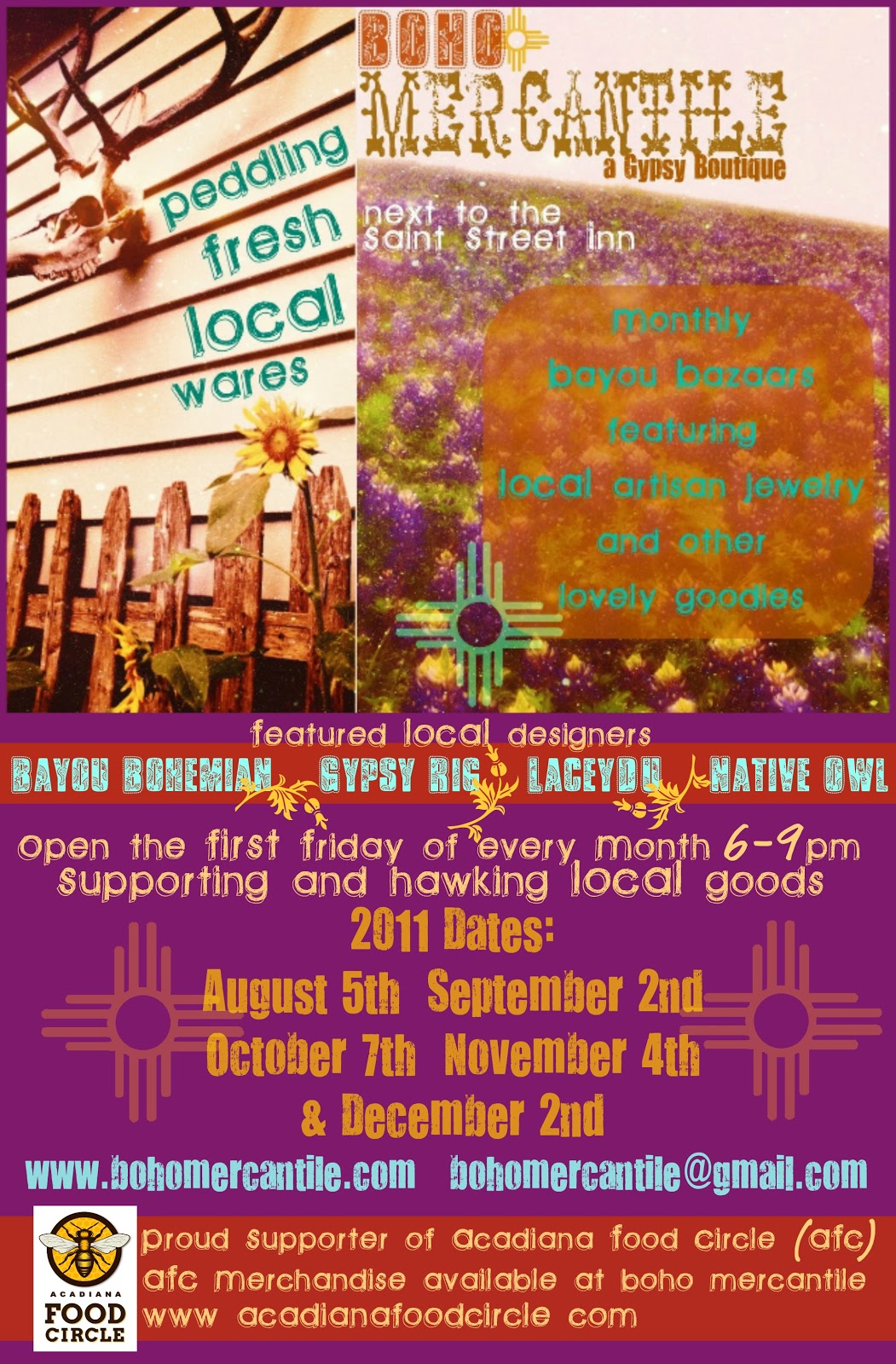 LOCAL Boho MERCANTILE co-op opens August 5th in Lafayette, LA and ...