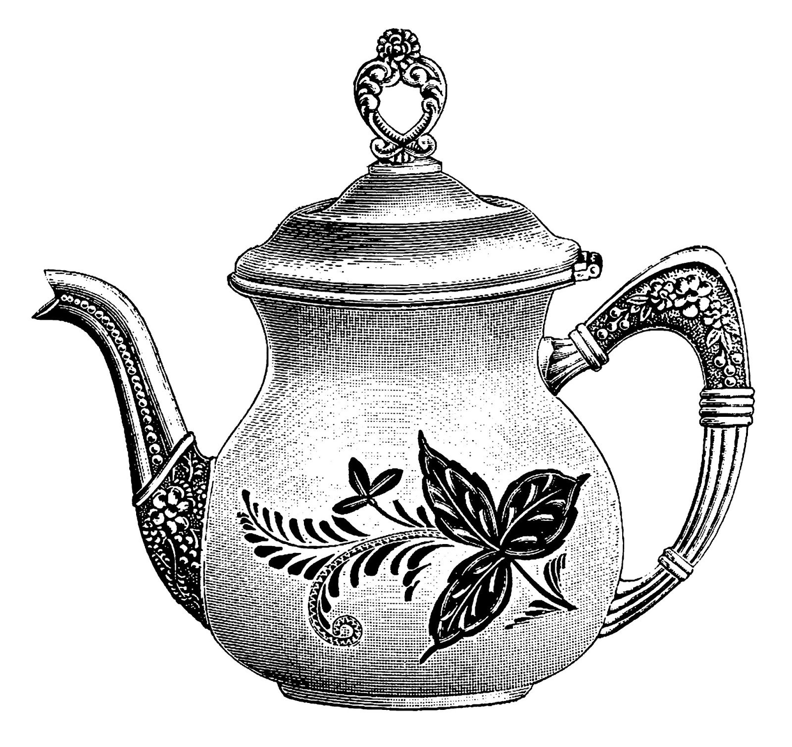 Vintage Teapot Drawing