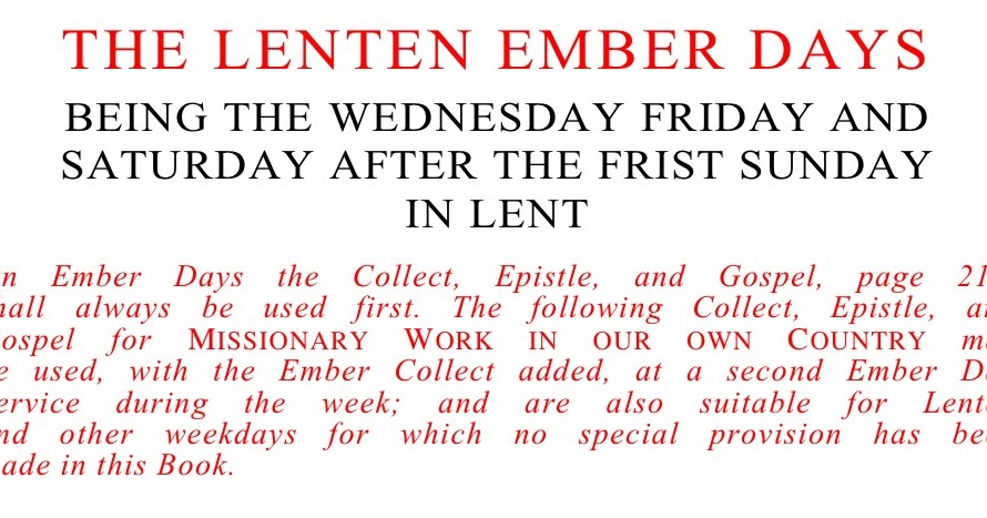 GENEralities: Lenten Ember Day One: Wednesday—Anglican Renewal ...