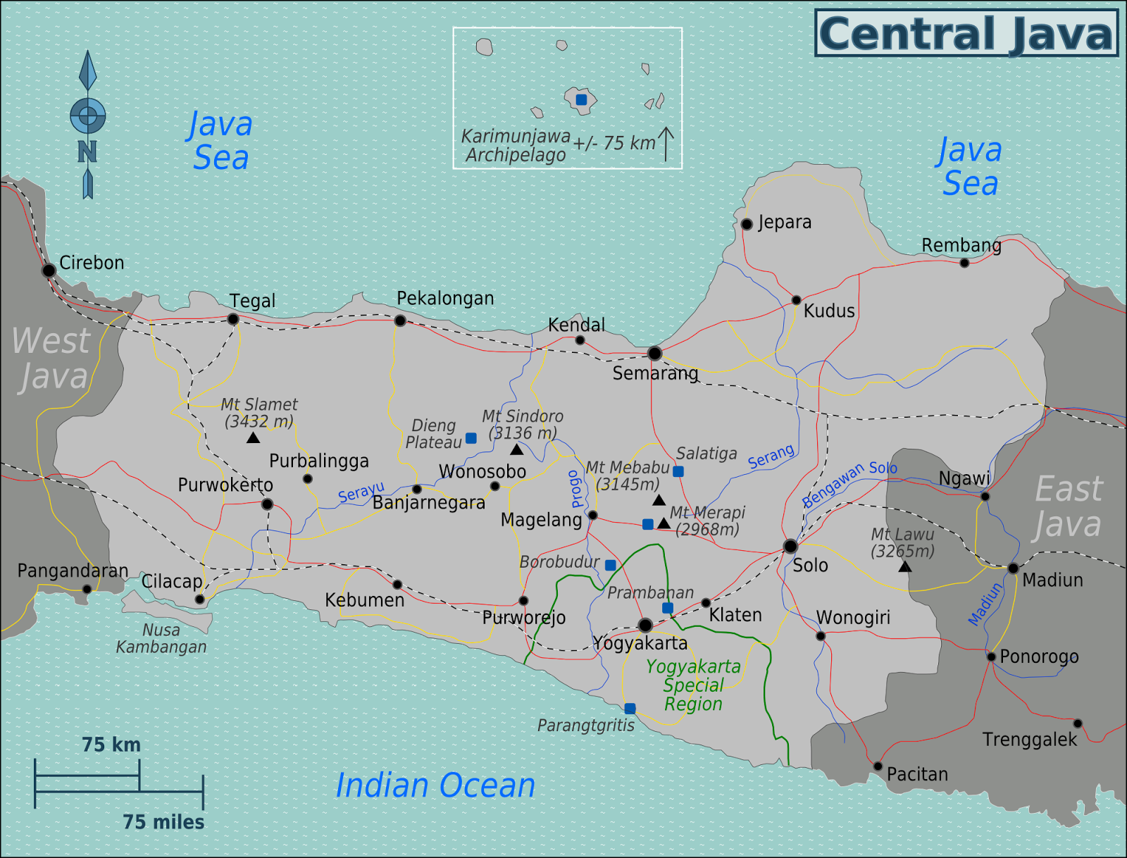 BOROBUDUR TEMPLE & PRAMBANAN TEMPLE, Yogyakarta: MAP & TRANSPORTATION