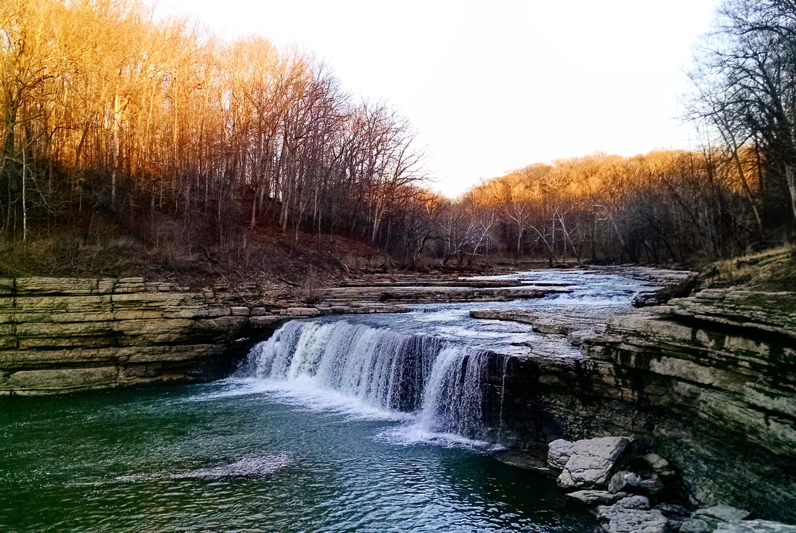 Cataract, IN: Cataract Falls (Upper and Lower) on a Warm Day in Winter ...