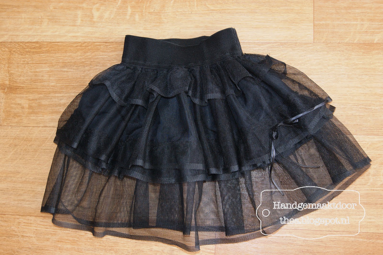 Handgemaakt door Thea: Hip zwart tule rokje