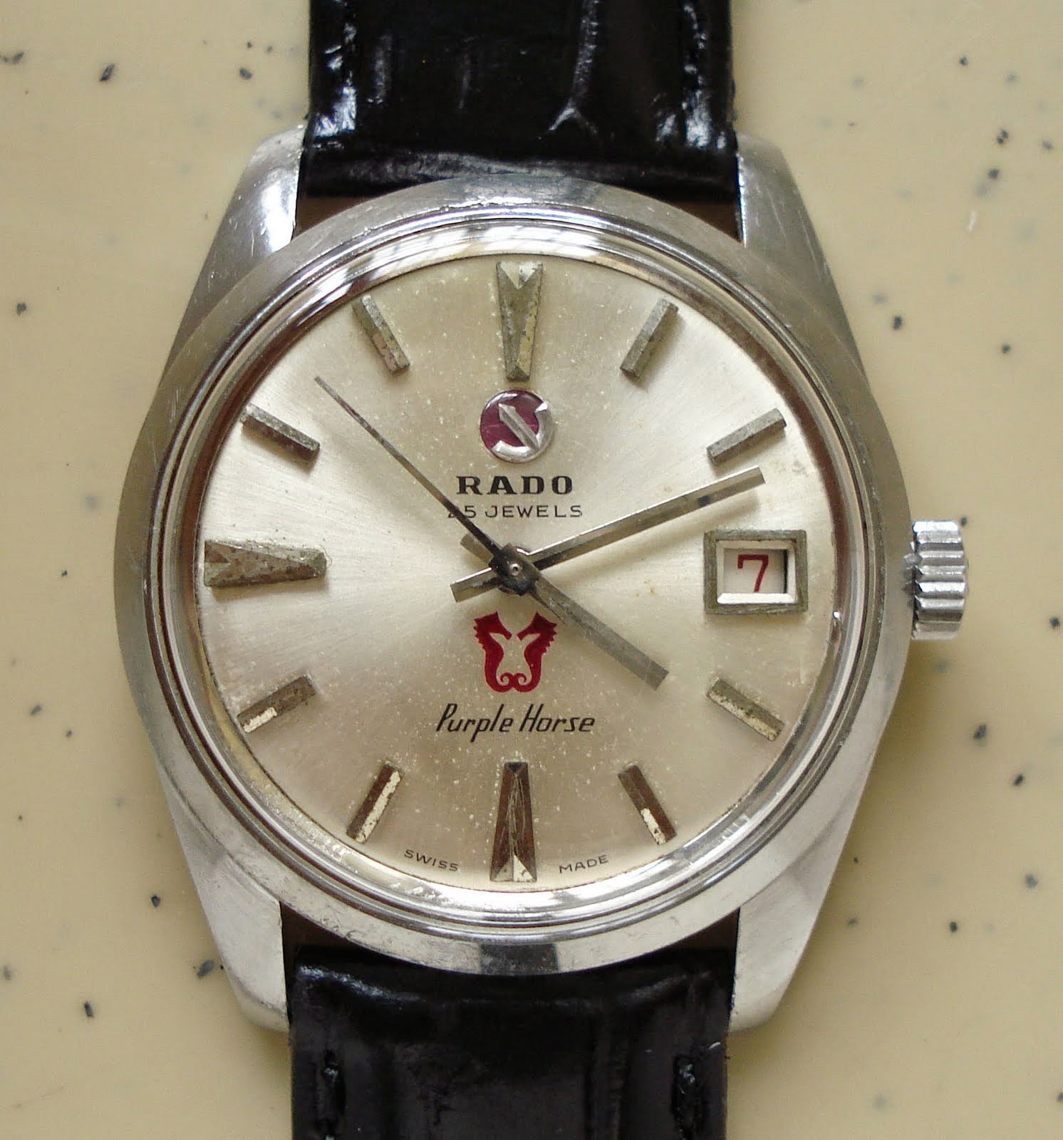 Bruno & Hancock: Vintage Rado Purple Horse Automatic in Stainless Steel ...