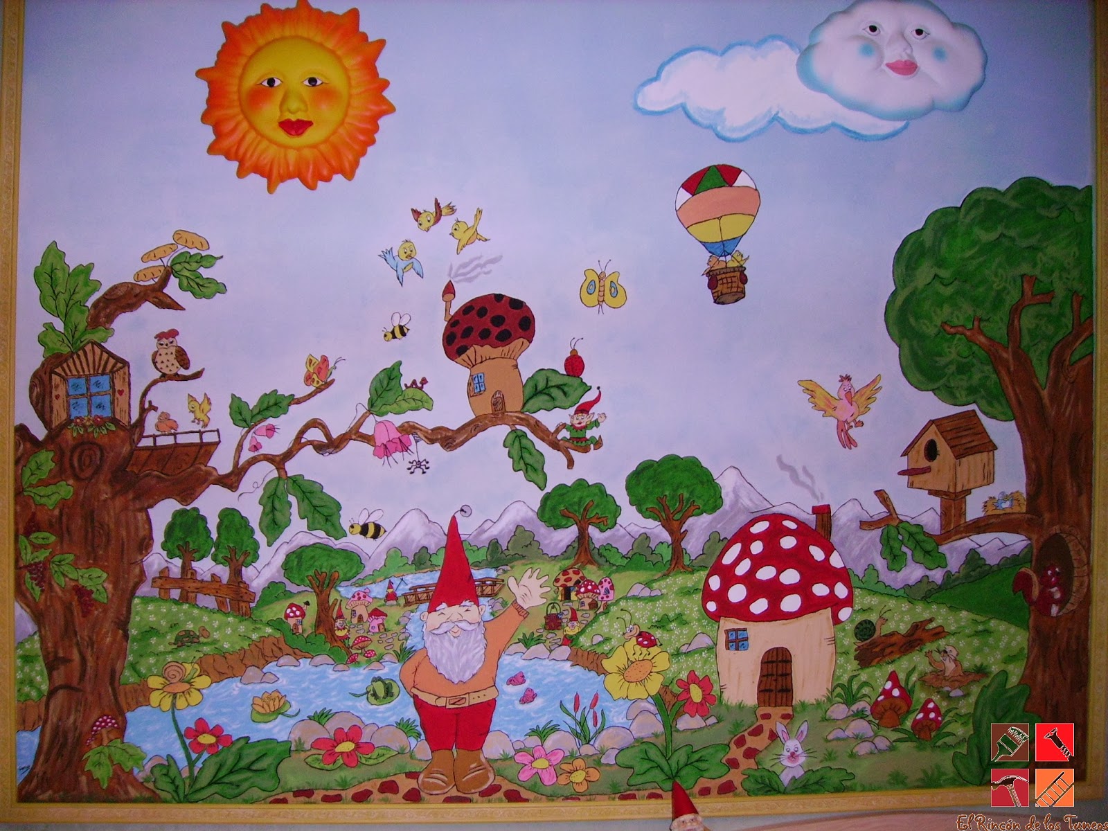 El rincón de los tuneos: Como pintar un mural infantil en la pared