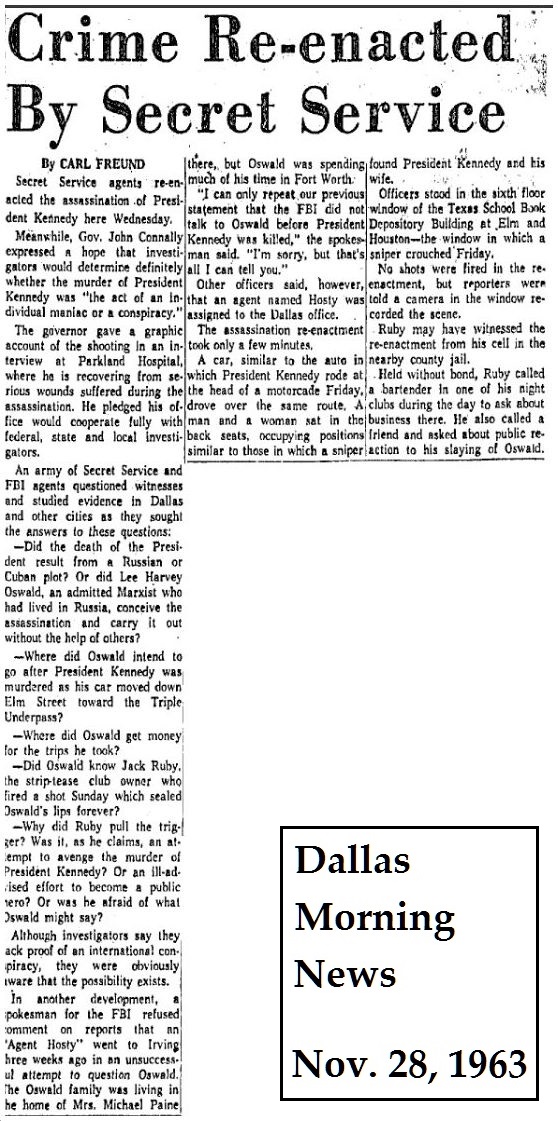 DVP's JFK ARCHIVES: 1963 SECRET SERVICE RECONSTRUCTION FILM OF JFK'S ...