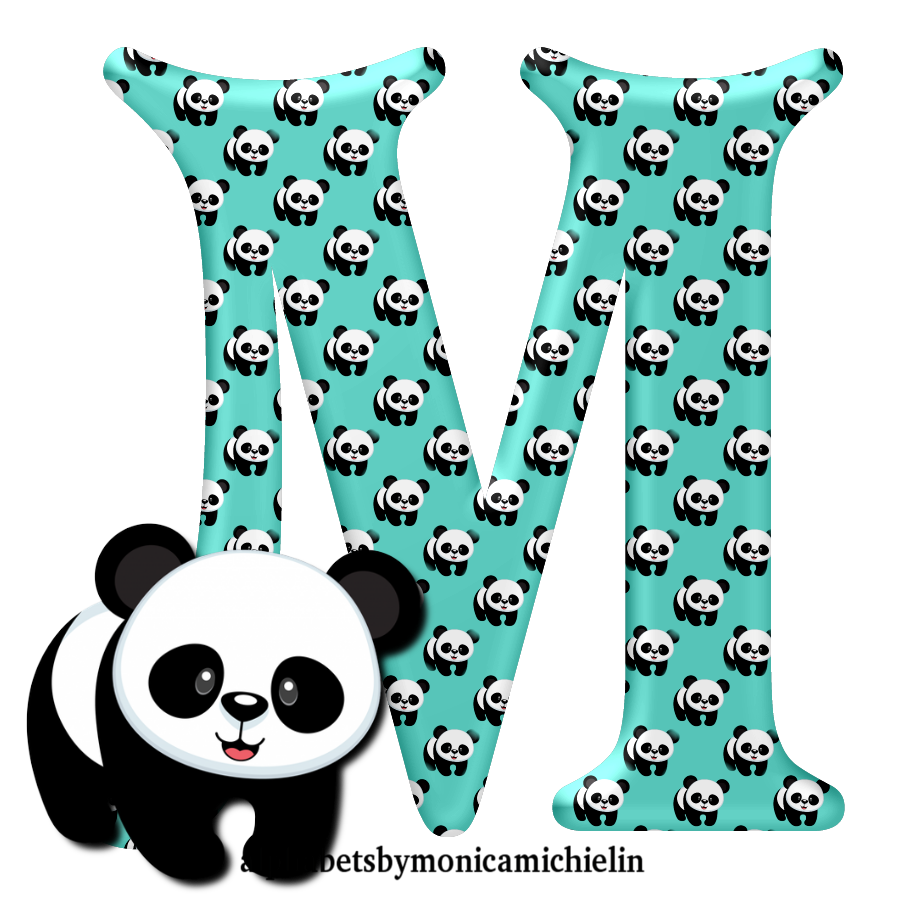 Monica Michielin Alphabets: ALFABETO AZUL COM PANDA, BLUE ALPHABET AND ...