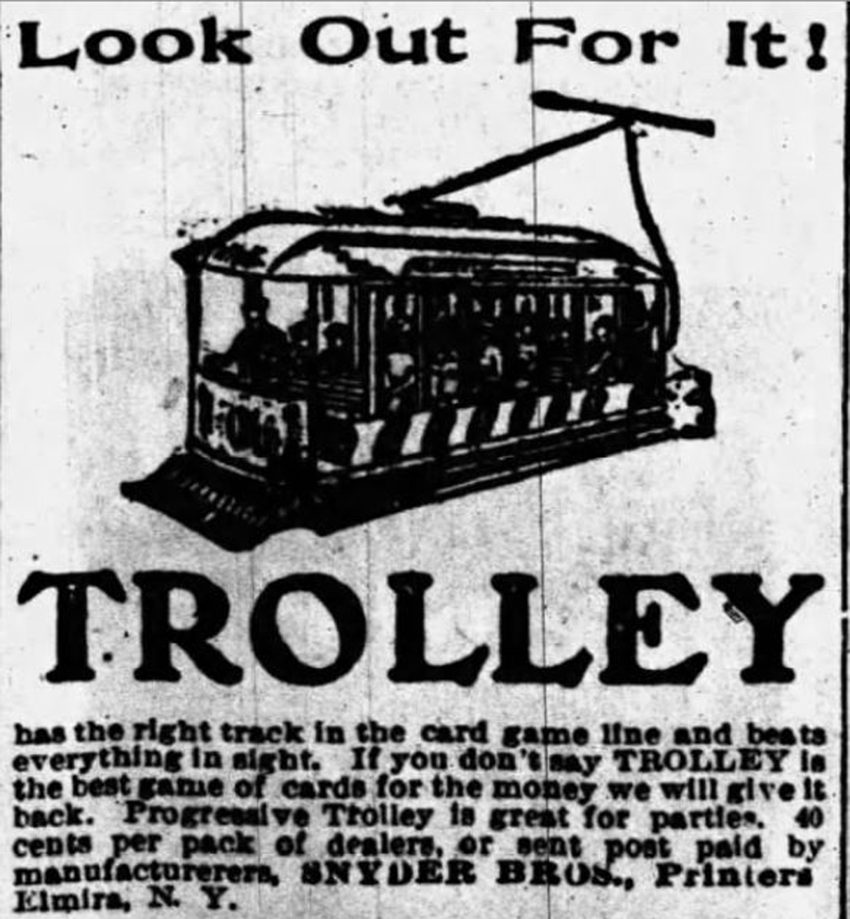 Chemung County Historical Society: The Trolley Card Game: Look Out For It!