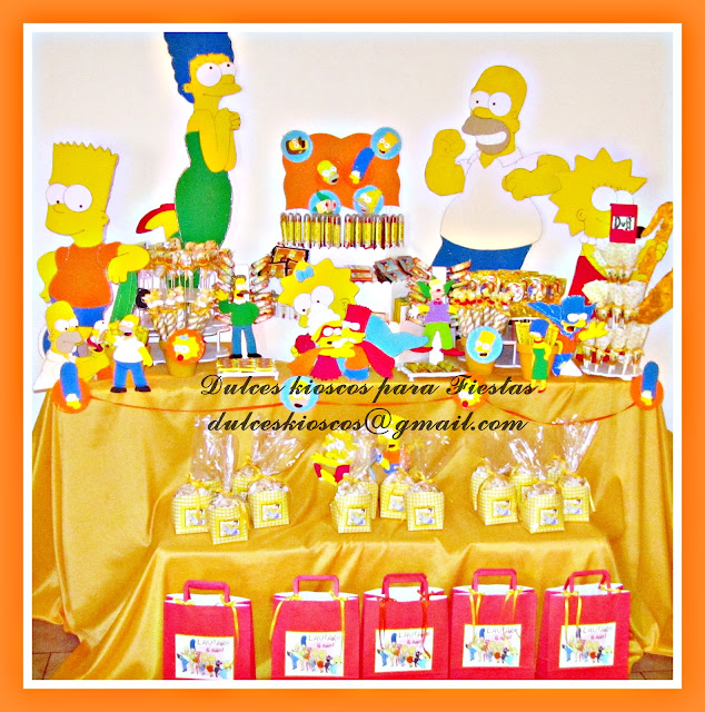 "Dulces Kioscos para Fiestas" : Fiesta Tematica de Los Simpsons