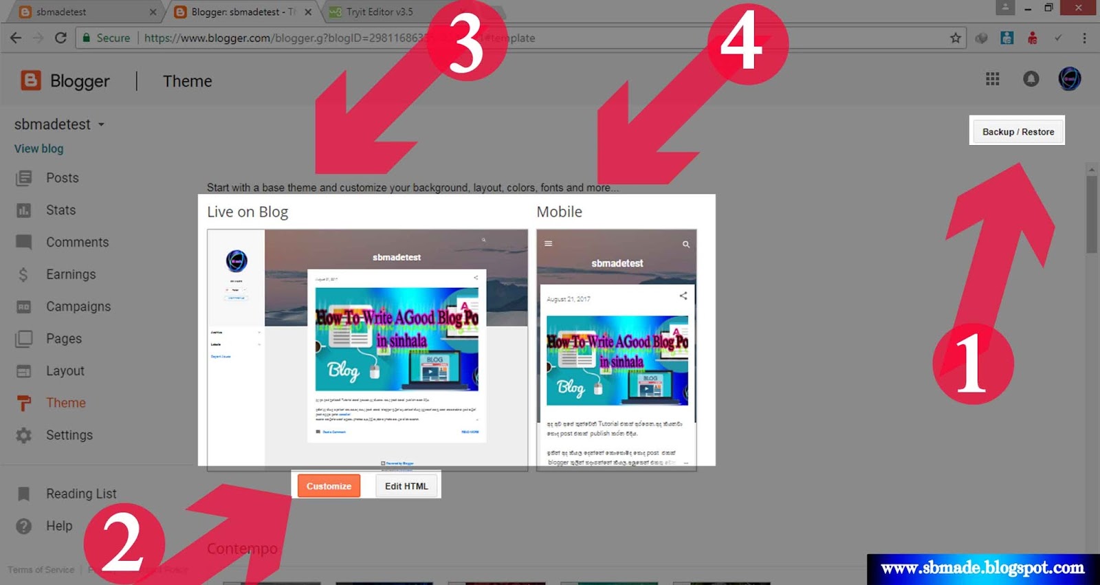 How to Customize a Blogger Template | SBmade | New Data Of Technology
