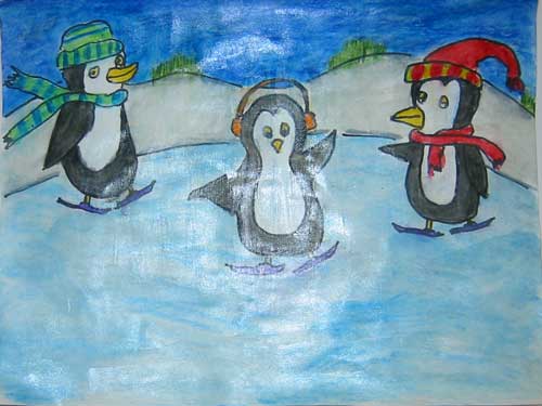 Animal Drawing: Holiday penguins