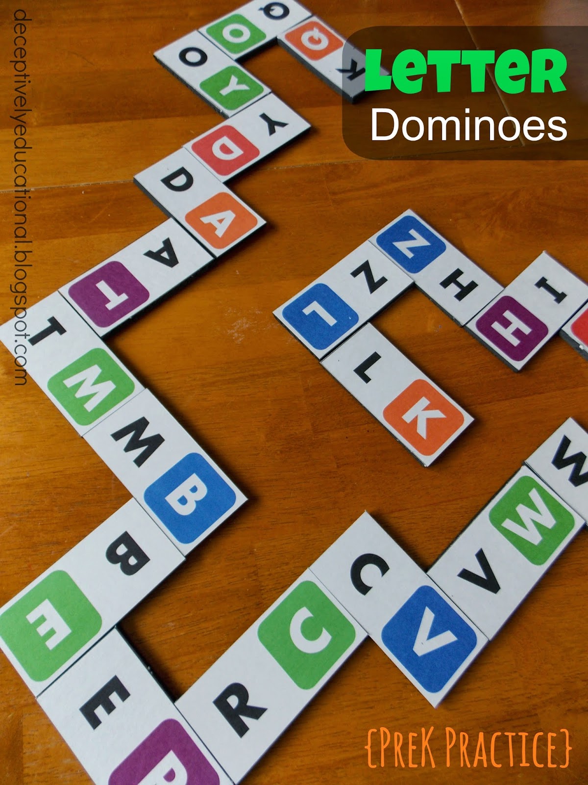 Relentlessly Fun, Deceptively Educational: Letter Dominoes (PreK Practice)