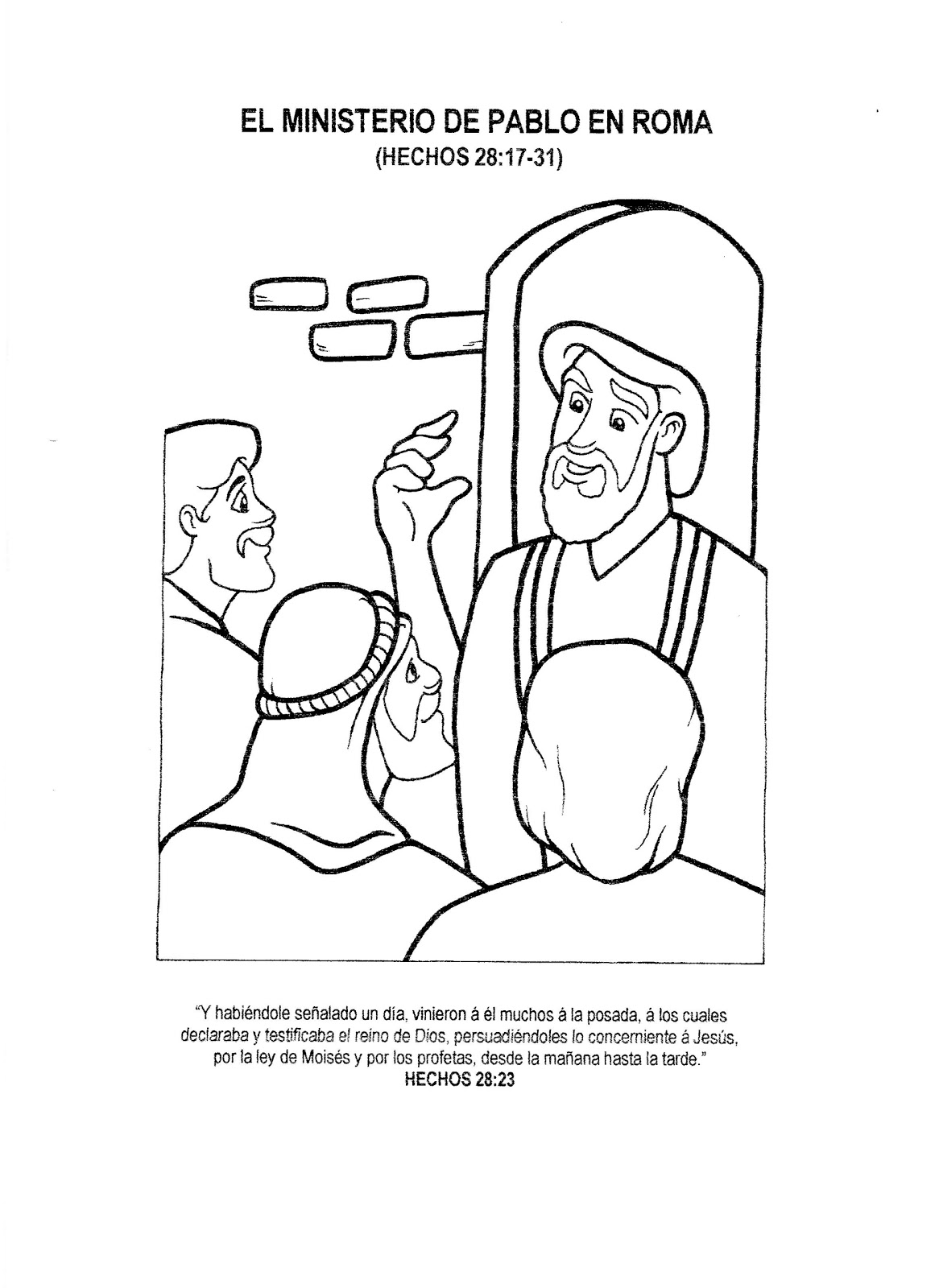 El Ministerio de Pablo en Roma para colorear - Dibujos Cristianos ...