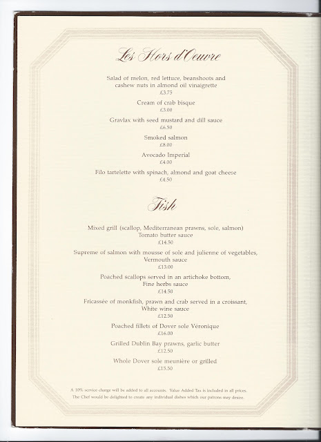 Chris Suhr's Menu Collection: Goring Hotel, London