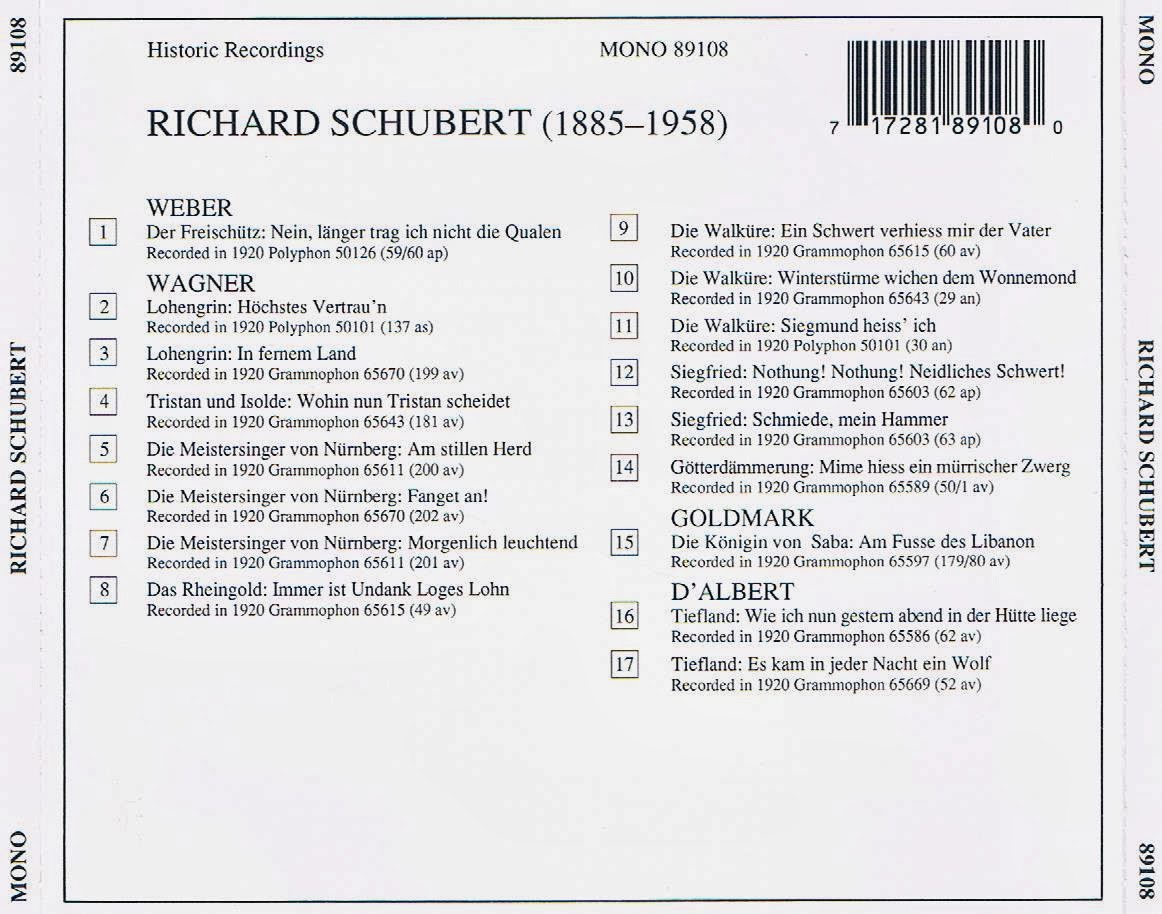 afina tus oidos: Richard Schubert Tenor Arias ópera