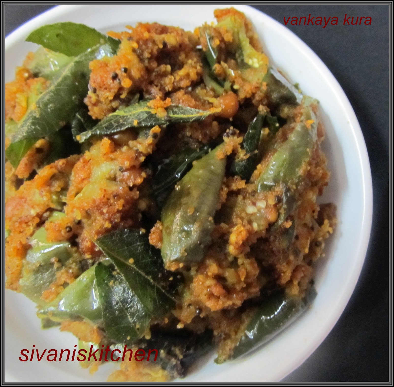Sivani's Kitchen: Vankaya Kura / Brinjal Curry